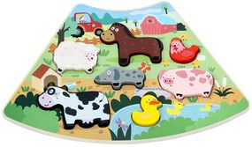 2Kids Toys Dřevěné puzzle Veselá farma propojitelné