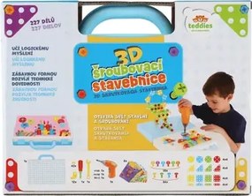TEDDIES 3D stavebnice s vrtačkou v kufříku / 227 dílků / od 3 let