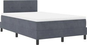 Postel s boxspringem s čelo Tmavě šedá 120 x 200 cm samet 3339165