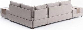 Hanah Home Rohová pohovka FLY krémová 280 cm s lenoškou vpravo 825BLC2671