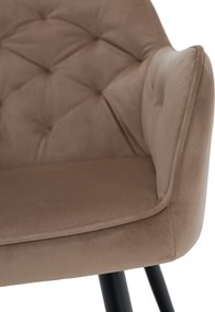 Designové křeslo, světle hnědá Velvet látka, VERIO