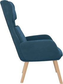 Relaxační křeslo modré samet 341361