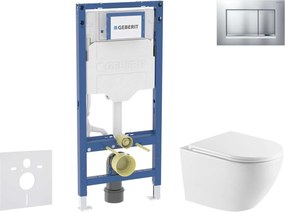 Geberit Duofix - Set předstěnové instalace, klozetu Oudee a sedátka softclose, tlačítko Sigma20, lakovaný chrom mat/chrom SANI11CA2109