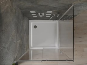Mexen Omega posuvný sprchový kout 100 x 100 cm, chromový profil, čiré sklo + Slim sprchová vanička, 825-100-100-01-00-4010