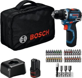 Bosch AKU vrtací šroubovák PRO GSR 12V-32, 2×12V 2.0Ah + bity v textilní tašce 06019N7004