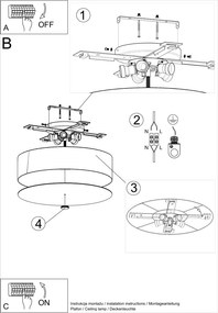 Sollux Lighting Stropní svítidlo SKALA 50 černé