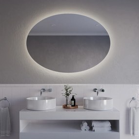 Oválné zrcadlo do koupelny s LED osvětlením A32 100x71
