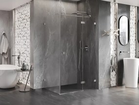 Mexen Lunar T, výklopný sprchový kout pravý 80 x 90 cm, 8mm čiré sklo, chromový profil, 834T-080-090-01-00-P