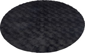 Obsession, Kusový koberec Diamond Cut 800 Anthrazit kruh, 200x200 (průměr) kruh, černá, ložnice