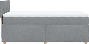 Box spring postel s matrací světle šedý 100 x 200 cm textil 3286591