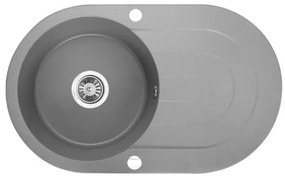Laveo Dafne, 1-komorový granitový dřez 780x470x204 mm, šedá, LAV-SBD_581T