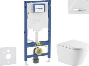 Geberit Duofix - Set předstěnové instalace, klozetu Nefia a sedátka softclose, tlačítko Sigma50, chrom/alpská bílá SANI11CA31111