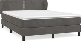 Box spring postel s matrací tmavě šedá 140x200 cm samet 3127434