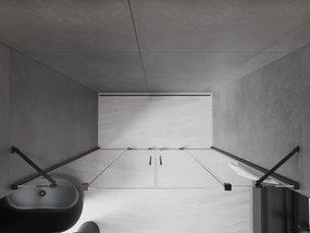 Mexen Velar Duo, posuvné sprchové dveře do otvoru 170 cm, 8mm čiré sklo, broušený grafit, 871-170-000-02-95