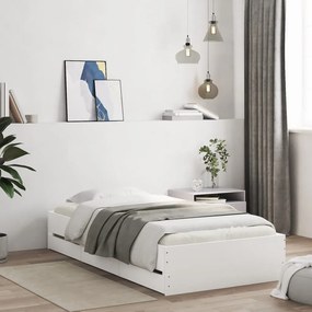 Rám postele se zásuvkami bílý 90 x 190 cm kompozitní dřevo 3207322