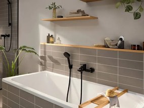 Hansgrohe Rebris E, nástěnná vanová baterie, černá matná, 72450670