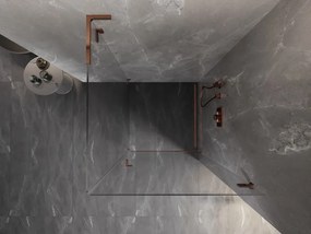 Mexen Lunar-B L výklopný sprchový kout pravý 70 x 70 cm, čiré sklo, růžové zlato, 832L-070-070-60-00-P