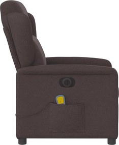 Elektrické masážní polohovací křeslo tmavě hnědé textil 3303129