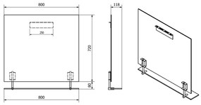 Sapho WEGA zrcadlo s policí 800x800mm 60092-8