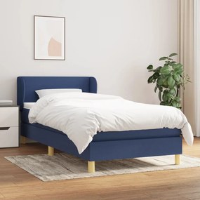 Box spring postel s matrací modrá 80x200 cm textil 3126603