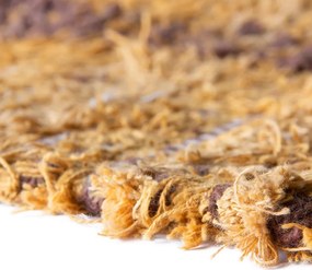 Okrový ručně tkaný bavlněný koberec se vzorem Woven - 120*180 cm