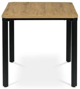 Autronic Moderní jídelní stůl Stůl jídelní,MDF deska, dýha divoký dub, kovové nohy, černý lak (AT-621 OAK)