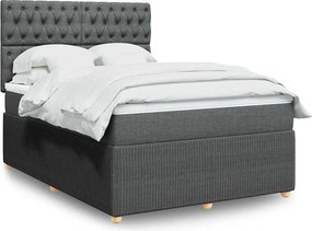 Box spring postel s matrací tmavě šedá 140x200 cm textil 3294387