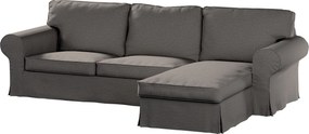 Potah na pohovku IKEA Ektorp 2-místná s lenoškou barva šedá látka pletený vzor