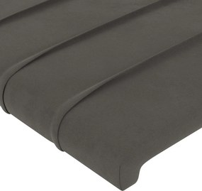 Čelo postele tmavě šedé 200x5x118/128 cm sametové 3116539