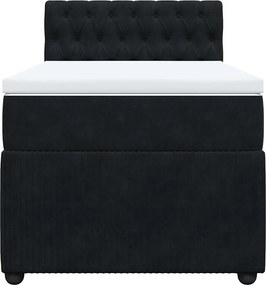 Box spring postel s matrací černá 90x200 cm samet 3289946