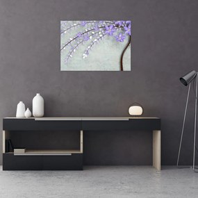 Skleněný obraz - Fialový déšť (70x50 cm)