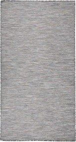 Venkovní hladce tkaný koberec 80 x 150 cm hnědý a modrý 340813