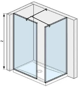 Jika Pure - Walk In do rohu, 2 stěny 78x200 cm a 884x200 cm, s úpravou Jika Perla Glass H2684260026681