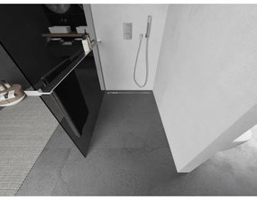 Mexen Kioto+ L, sprchová zástěna Walk-In s poličkou a věšákem 80 x 200 cm, 8mm šedé sklo, chromový profil, 800-080-123-01-40