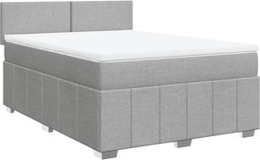 Box spring postel s matrací světle šedá 160 x 200 cm textil 3287112