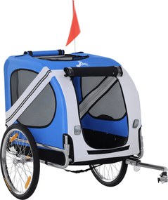 PawHut Kolečkové vozíky pro domácí mazlíčky s 8 reflektory, vlajka a tažné zařízení, ocelový rám, polyester voděodolný, max. 30 kg, 130L x 73W x 90H …