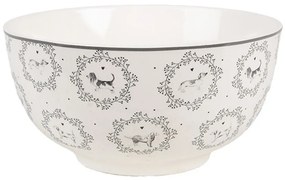 Porcelánová miska s pejsky Lovely Grey Dogs - Ø 14*7 cm / 500 ml