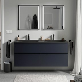 Koupelnová skříňka LAVOA 140 cm s umyvadlem z minerálního odlitku CREAM - možnost volby barvy