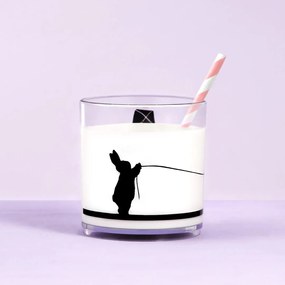 HAM Plastová sklenice Kite Flying Rabbit 250 ml, černá barva, čirá barva, plast