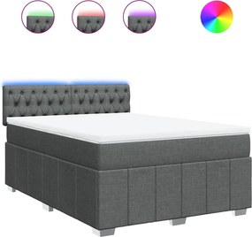 Box spring postel s matrací tmavě šedá 160x200 cm textil 3289427