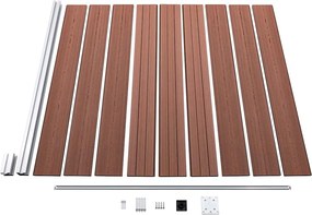 Plotová sada WPC 2 čtvercové + 1 šikmý díl 446 x 186 cm hnědá 3053216