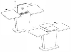 Jídelní stůl Tigras, dub artisan / černá
