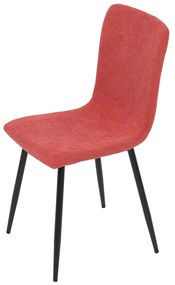 AUTRONIC Židle jídelní, červená látka, černý kov