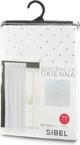 ZÁCLONA NA PÁSCE SIBEL 140X270 CM BÍLÁ