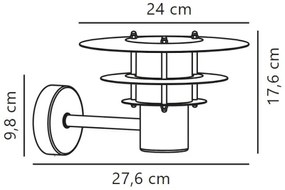 Nordlux - Venkovní nástěnné svítidlo BASTIA 1xE14/12W/230V IP54 černá