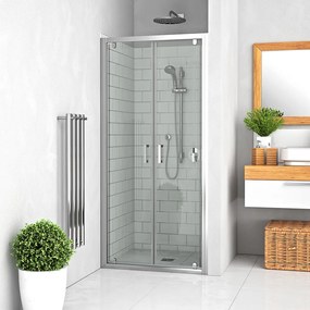 Roth Dvoukřídlé sprchové dveře LLDO2 pro instalaci do niky Varianta: šířka: 90 cm, kód produktu: LLDO2 900 - 552-9000000-00-02, profily: brillant, výplň: transparent