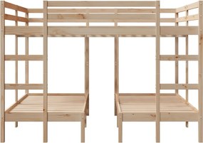 Rám trojité patrové postele 160x200/80x160 cm masivní borovice 3308580