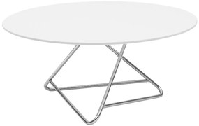 OnaDnes -20% Bílý lakovaný konferenční stolek Softline Tribeca 90 cm s chromovou podnoží