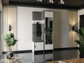 Šatní skříň Roj11 - 106,4x205x39cm bílý + šedý