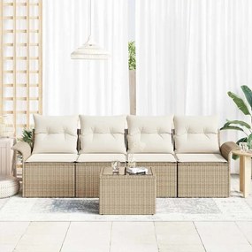 Set pohovek 5 ks Béžová polyratan 3345231